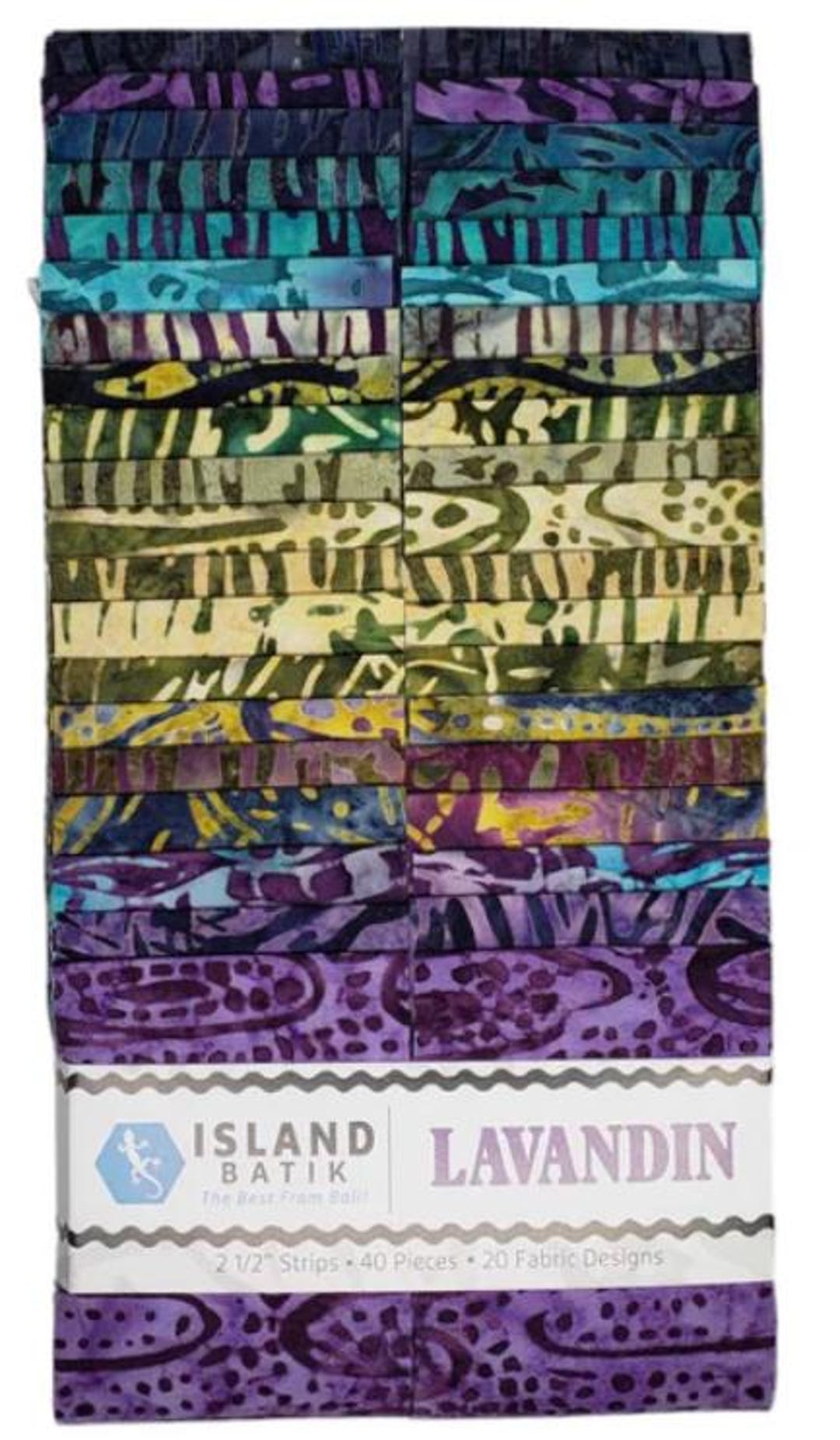 Batik Fabric 2.5 Inch Strips, Lavandin Island Batik Strips, Batik ...