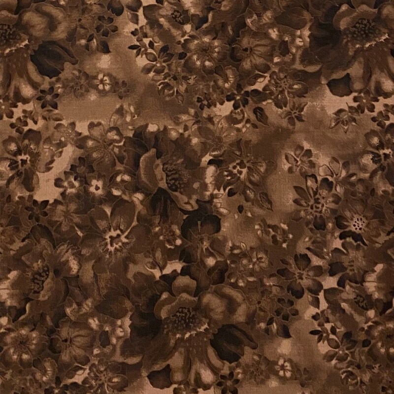 Brown Floral Fabric - Etsy