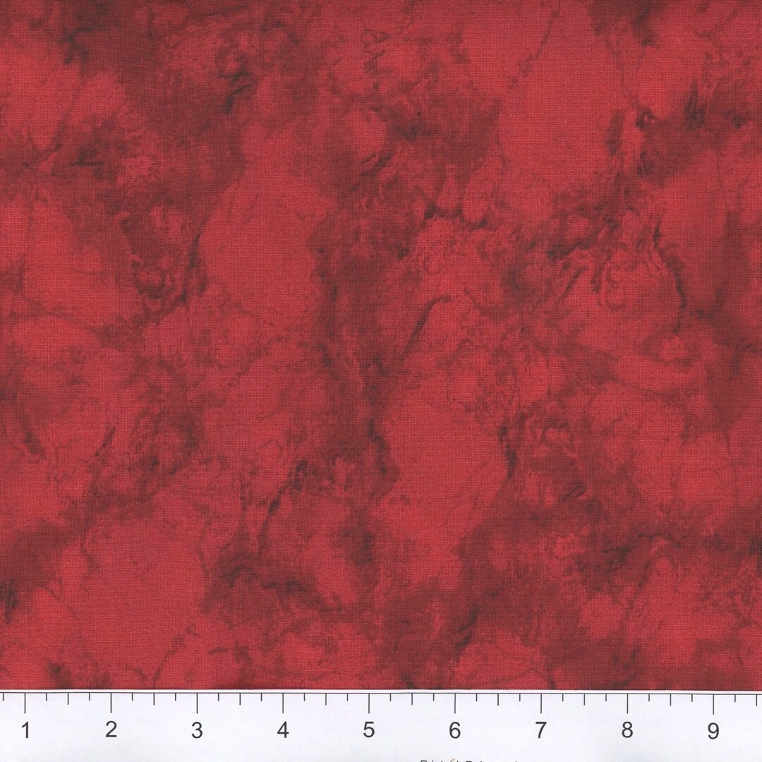 Red Fabric by the Yard, Red Marble Fabric by the Yard, Red Blender ...