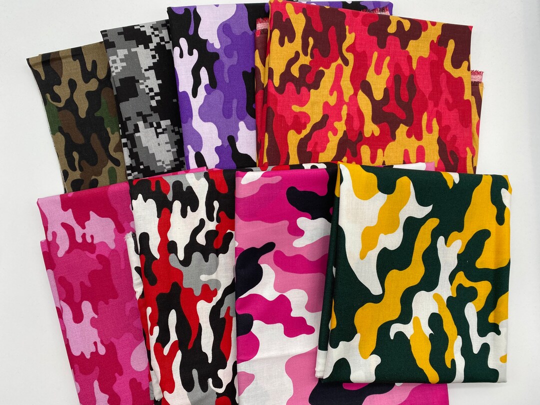 Camo Fabric Scrap Bundle, Camouflage Fabric Bundle, End of Bolt Fabric ...