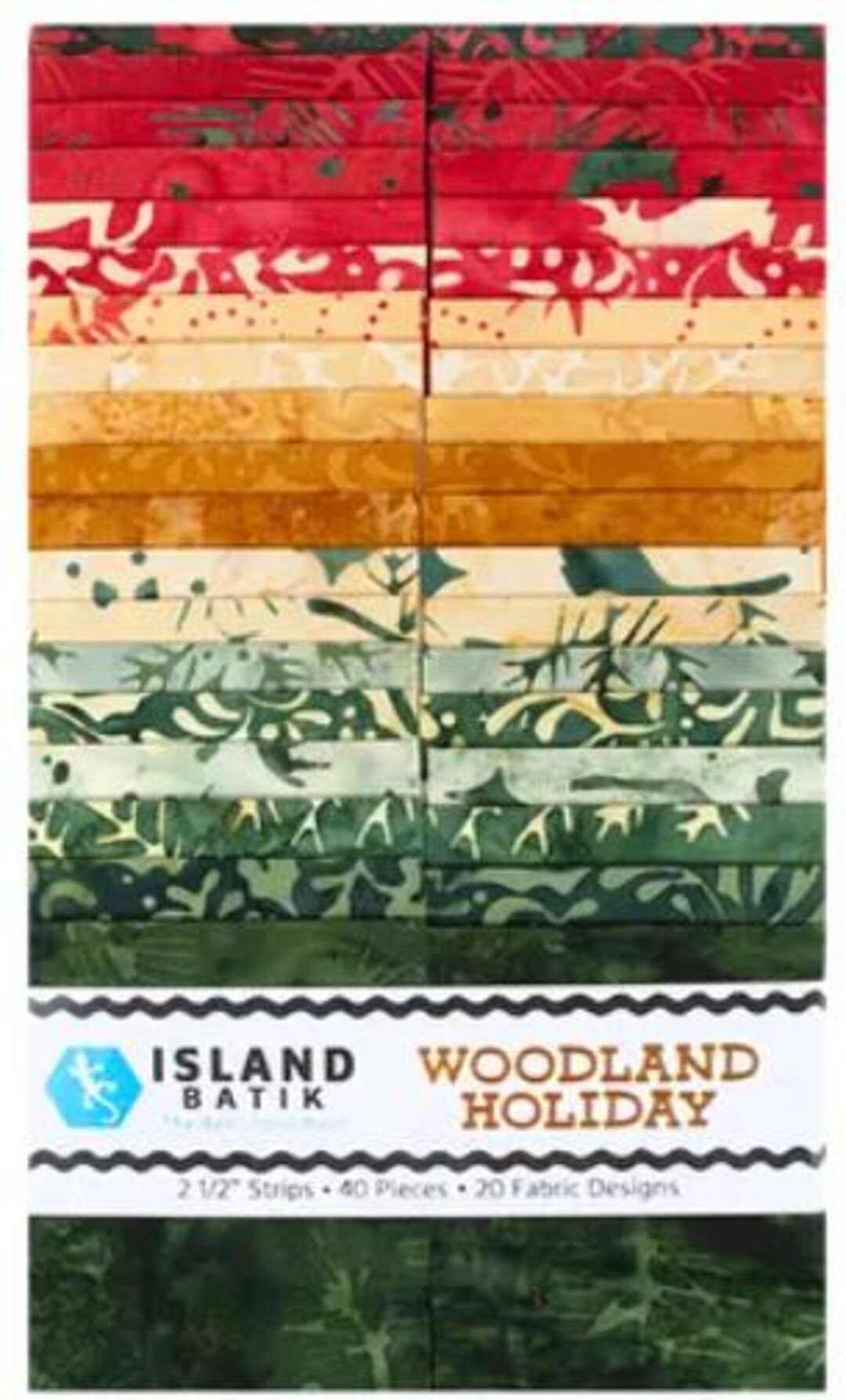 Batik Fabric 2.5 Inch Strips, Woodland Holiday Island Batik Strips ...