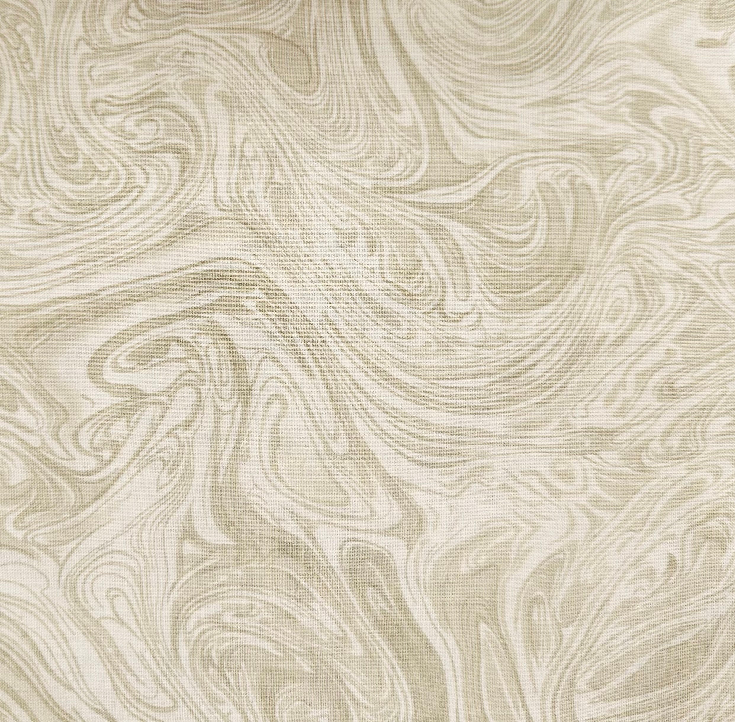 3 Yards Tan Taupe Swirl Cotton Quilt Back Fabric 108 Inches Wide ...