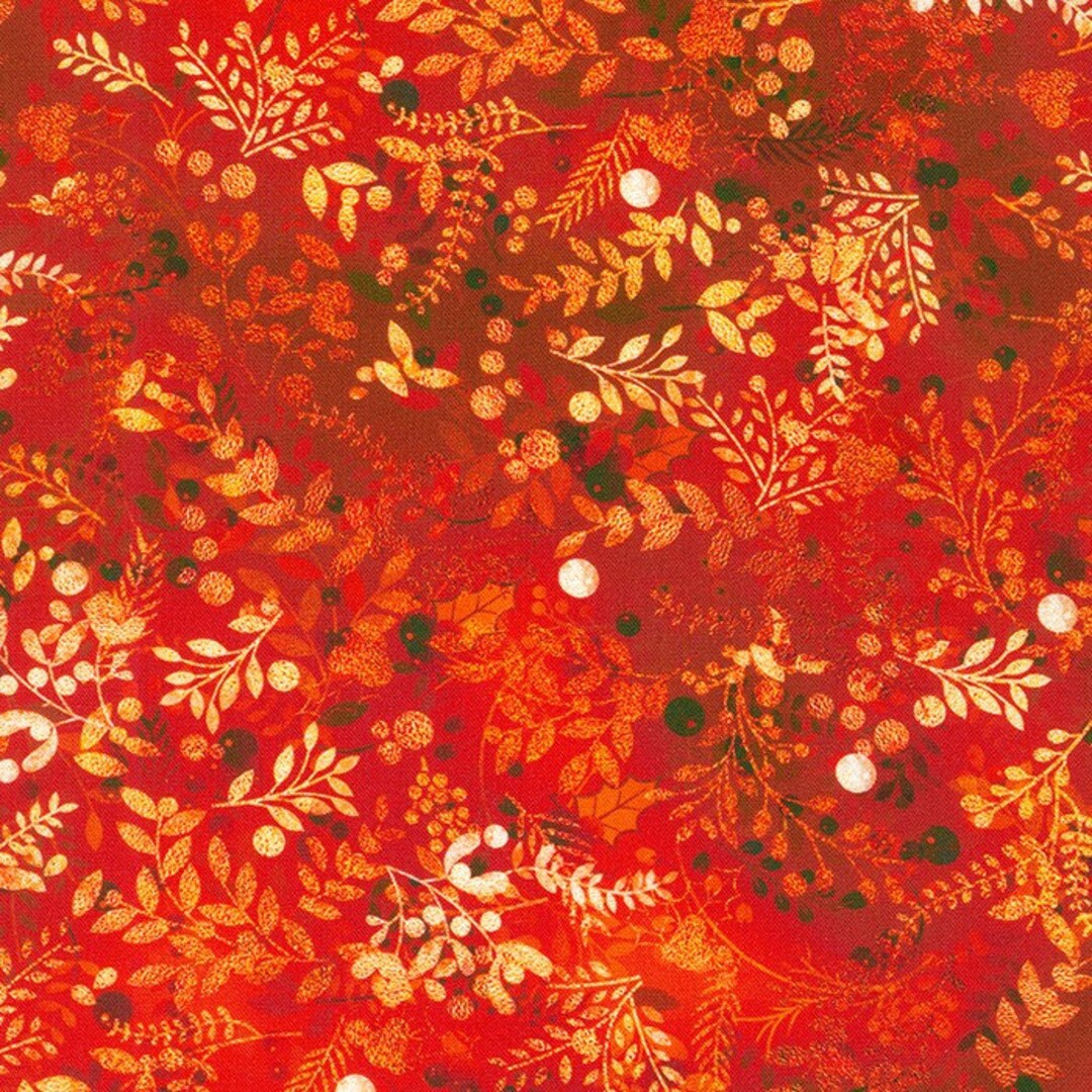 Red Fabric by the Yard by Robert Kaufman Festive Beauty, Red Fabric ...