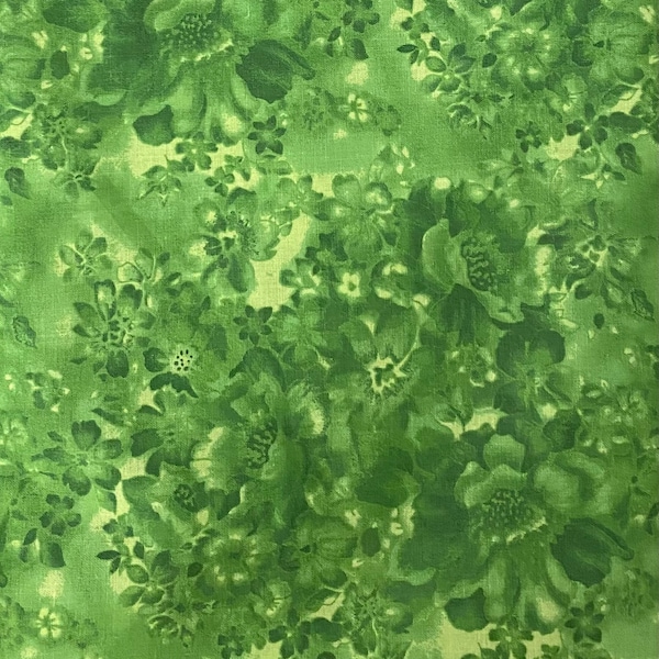 Green Floral Fabric - Etsy