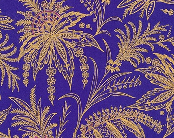 Royal Blue and Gold Fabric by Robert Kaufman Treasures of Alexandria ...