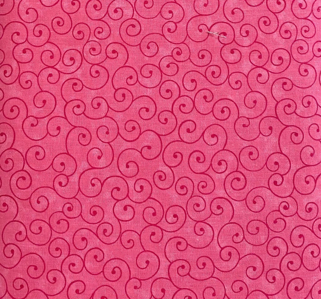 Pink Fabric by the Yard, Pink Swirl Fabric by the Yard, Bright Pink ...
