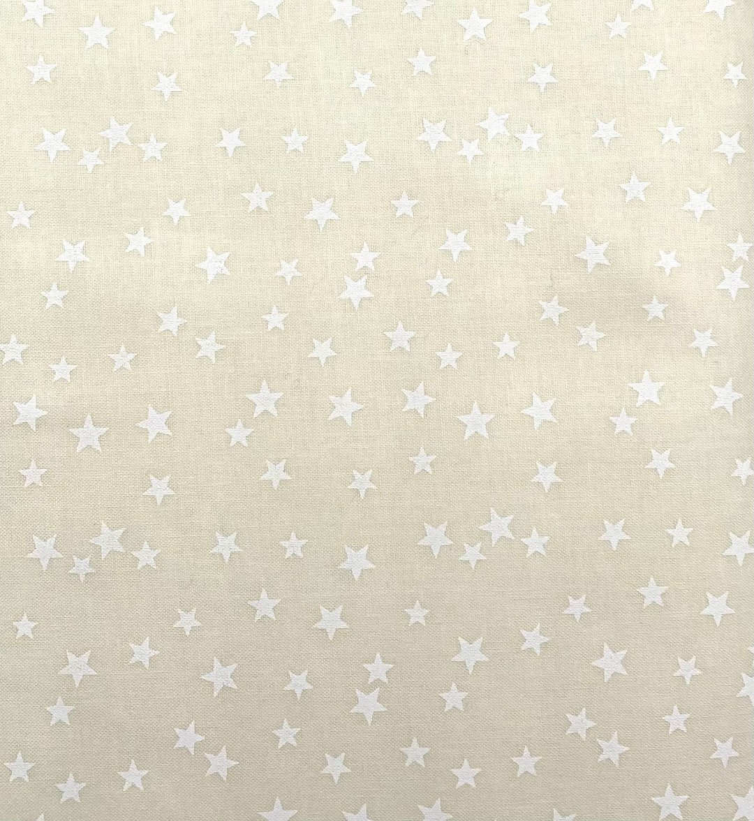 Off White Stars Fabric by the Yard, Natural on White Fabric, Patriotic ...