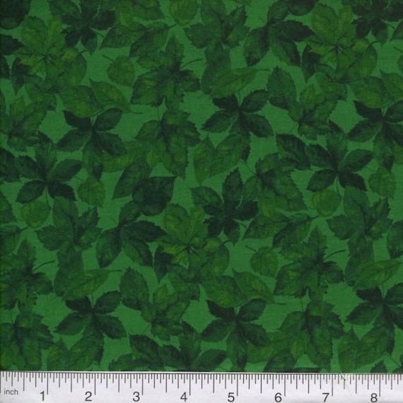 Green Fabric by the Yard Green Leaf Fabric Green Leaves - Etsy