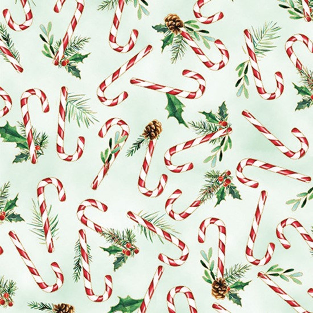 Christmas Fabric by the Yard by Hoffman Fabrics in Mint, Peppermint ...