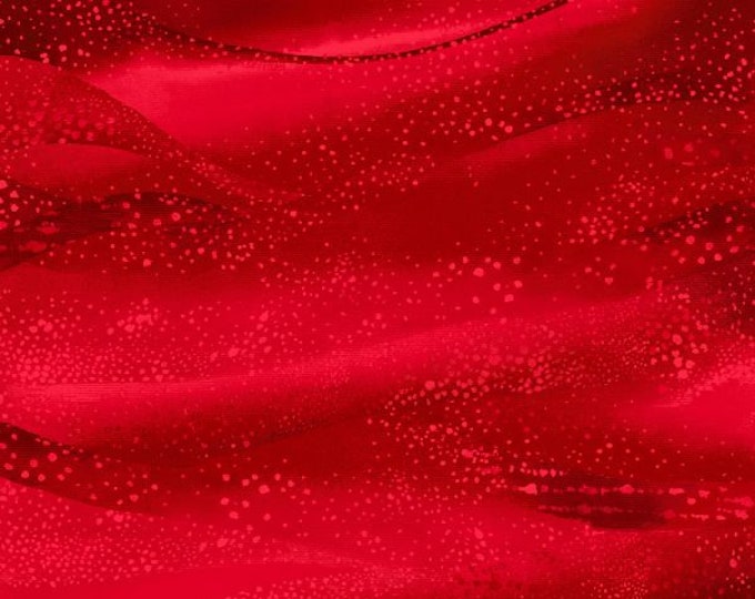 Red Fabric by the Yard by Freckle and Lollie Pacifica Textured Wave ...