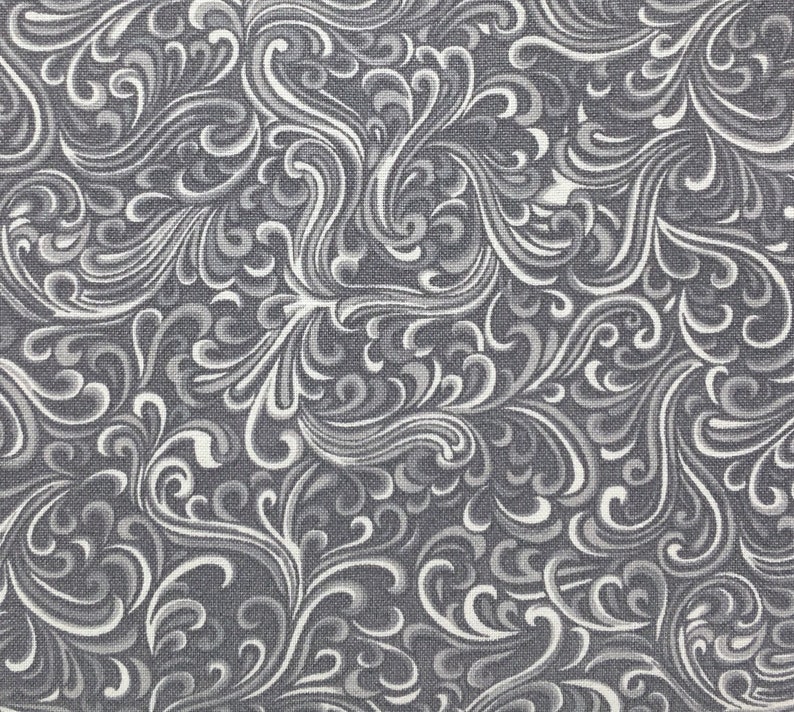 Gray Fabric by the Yard Gray Swirl Fabric Grey Fabric by the - Etsy
