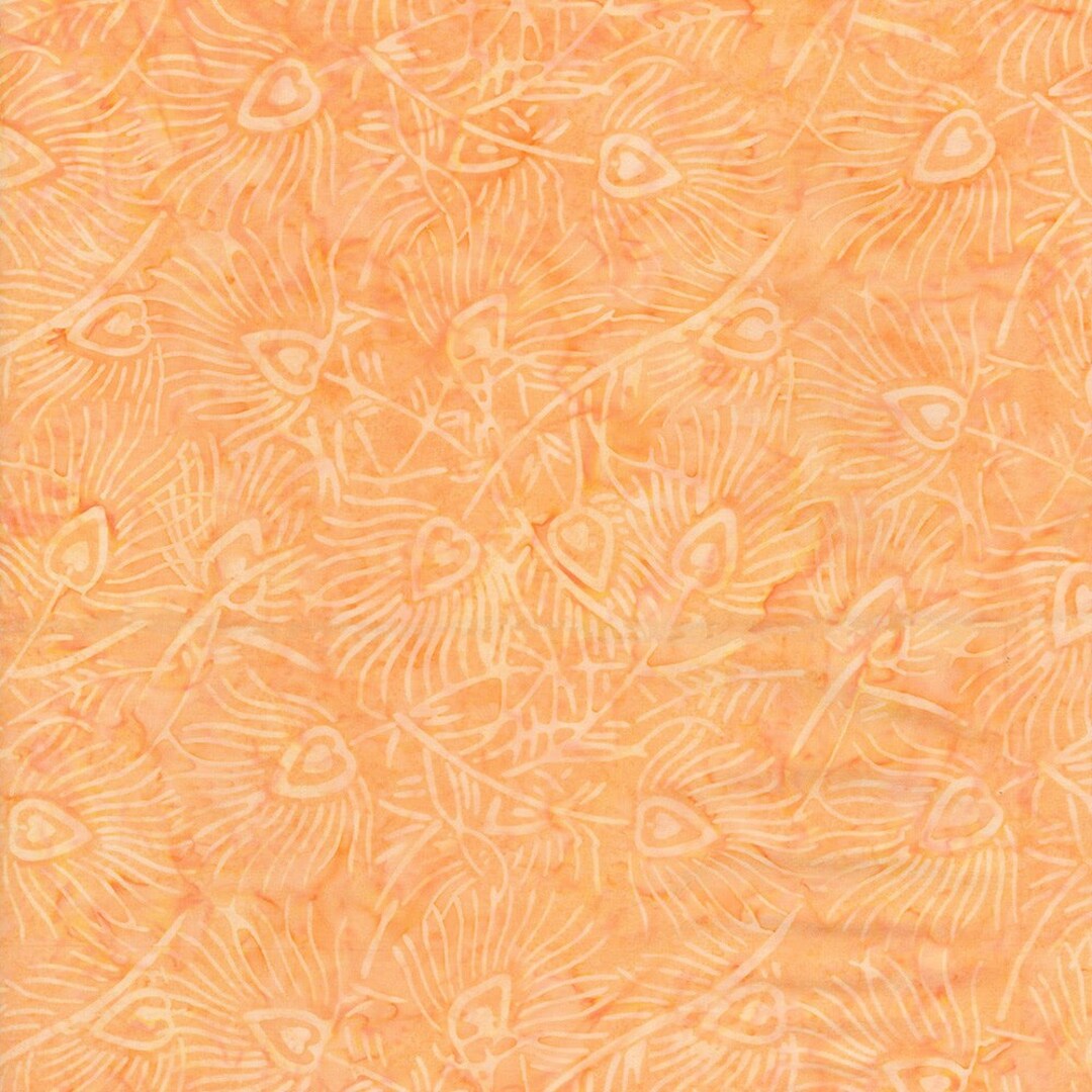 Peach Batik Fabric by the Yard by Timeless Treasures, Peach Fabric by ...