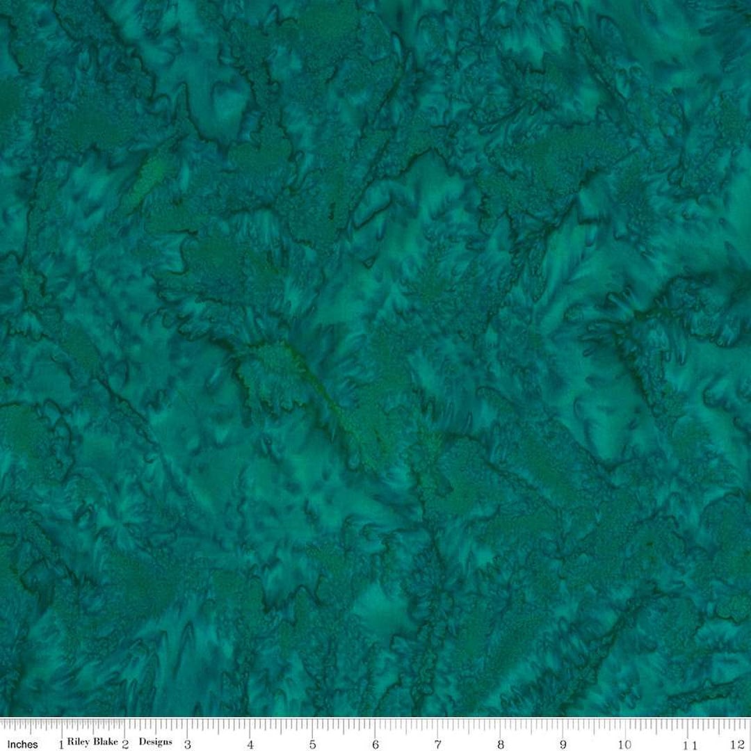 Dark Turquoise Batik Fabric by Riley Blake Expressions Line, Hand Died ...