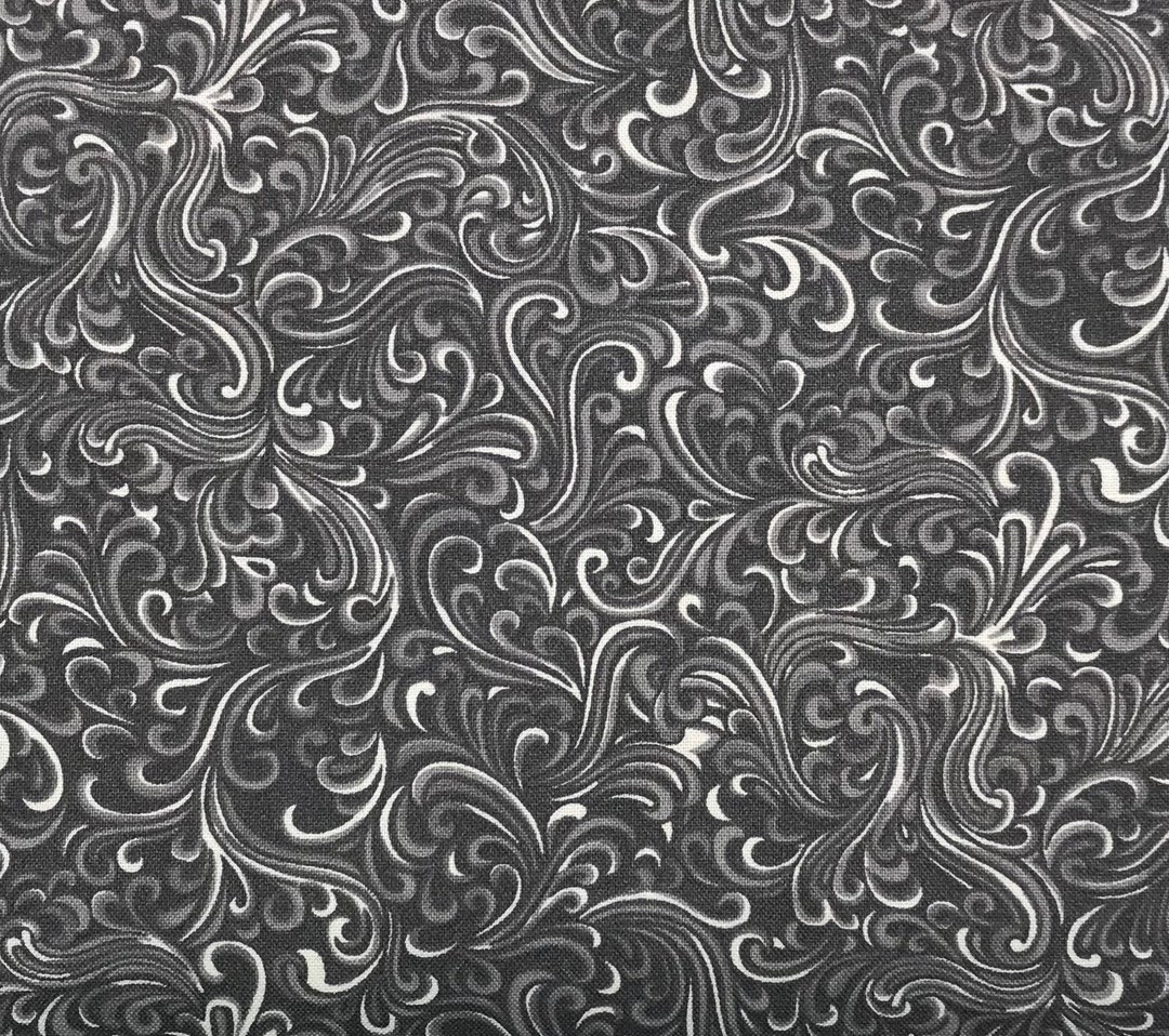 Gray Fabric by the Yard, Gray and White Fabric, Gray Cotton Fabric ...