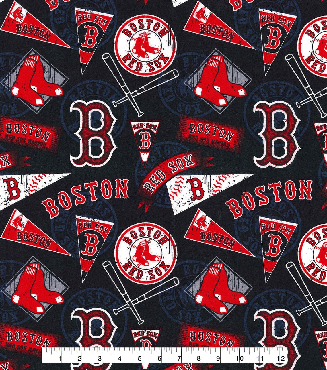 Boston Red Sox Fabric by the Yard Cotton Red Sox Fabric - Etsy
