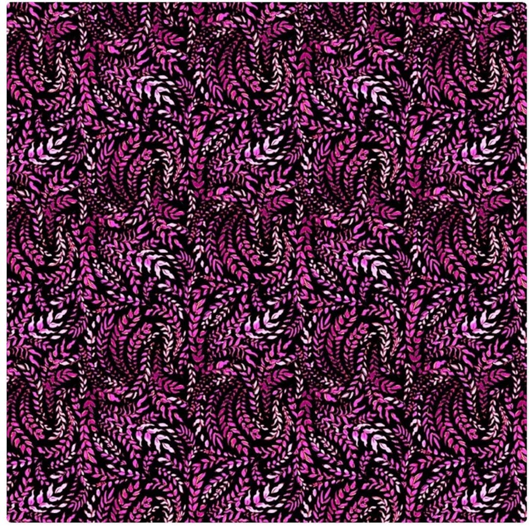 Pink Fabric by the Yard by Clothwork Studio Ode to June, Pink and Black ...