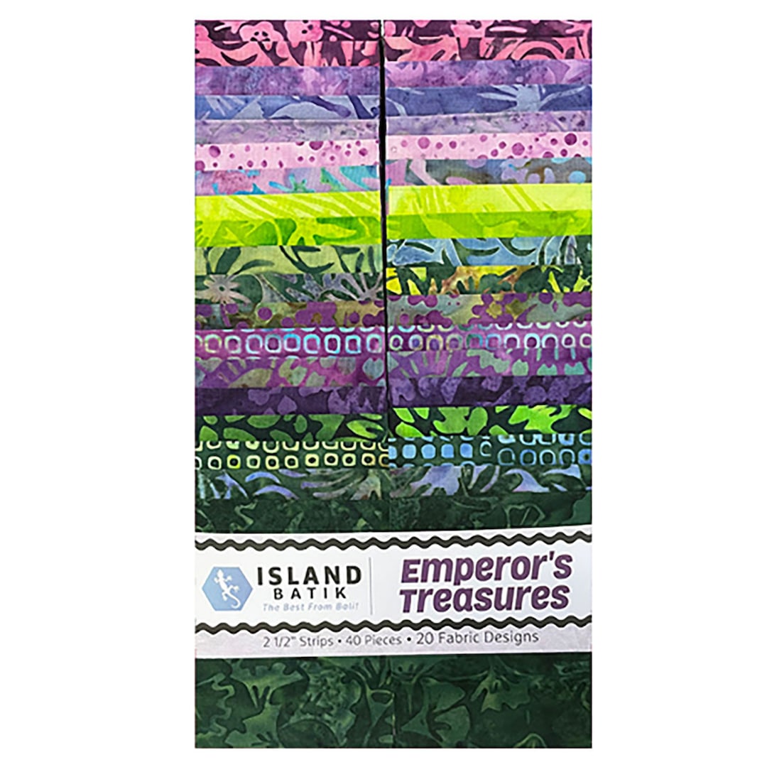 Batik Fabric 2.5 Inch Strips, Island Batik Strips Emperors Treasures ...