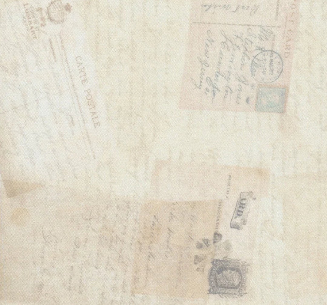 Cream Writing Fabric by the Yard From Timeless Treasures, Cream Cotton, Cream Fabric ...