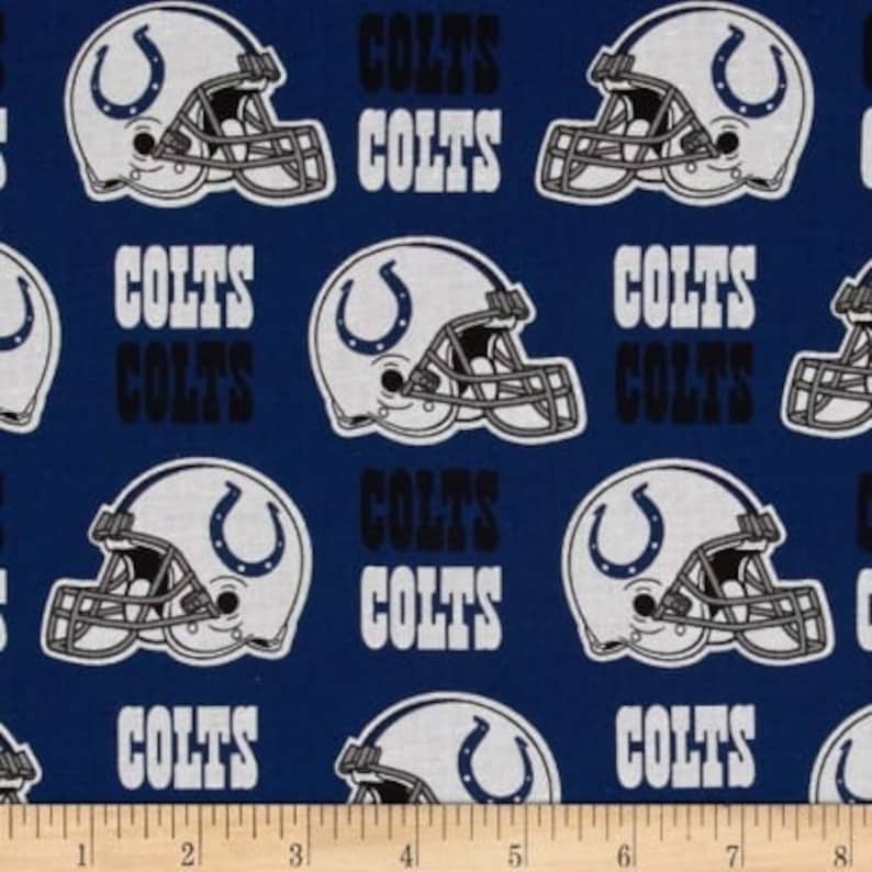 SALE Indianapolis Colts Fabric Remnant 26 Inches Cotton - Etsy