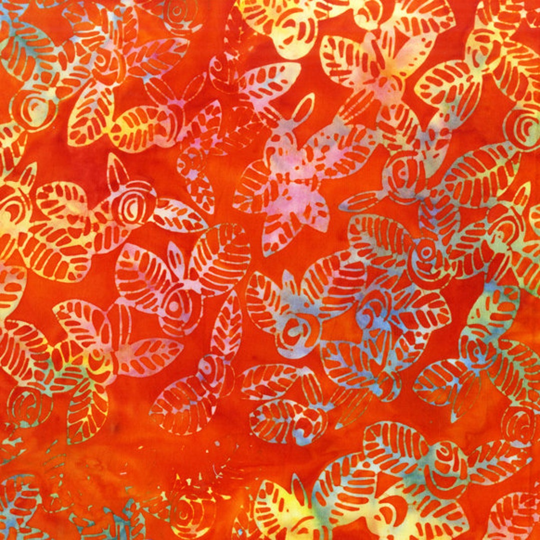 Orange Batik by the Yard From Anthology Batiks, Mandarin Batik ...