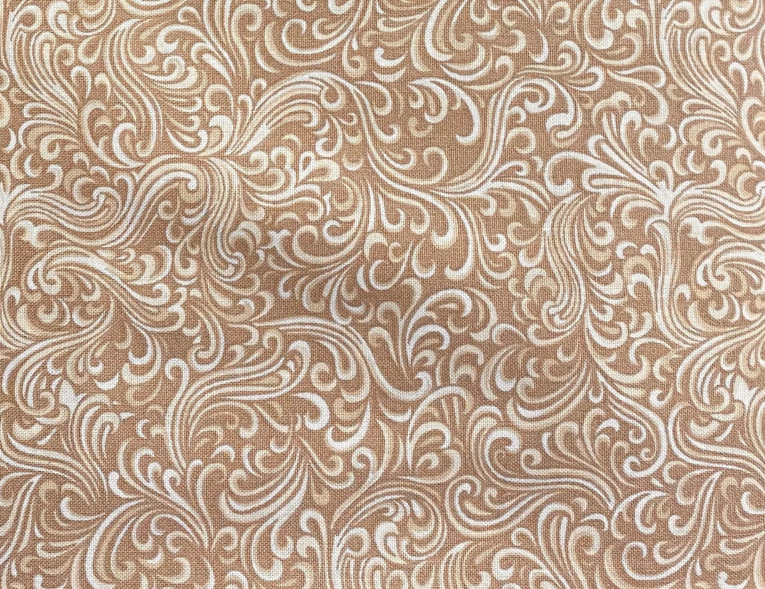 Tan Fabric by the Yard, Tan Cotton Fabric, Western Fabric, Brown Cotton ...