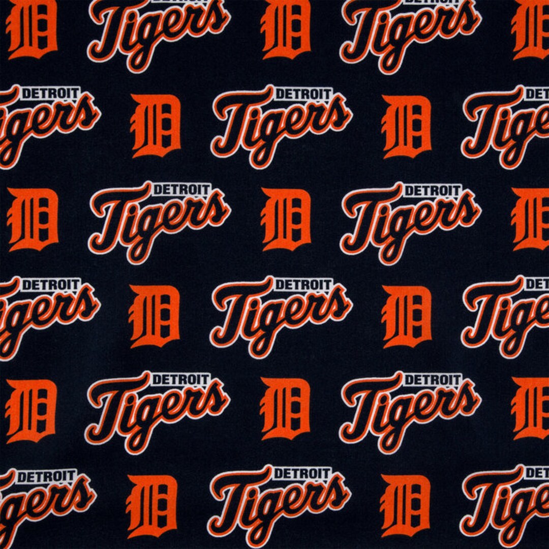 Detroit Tigers Fabric by the Yard, Cotton Detroit Tigers Fabric ...