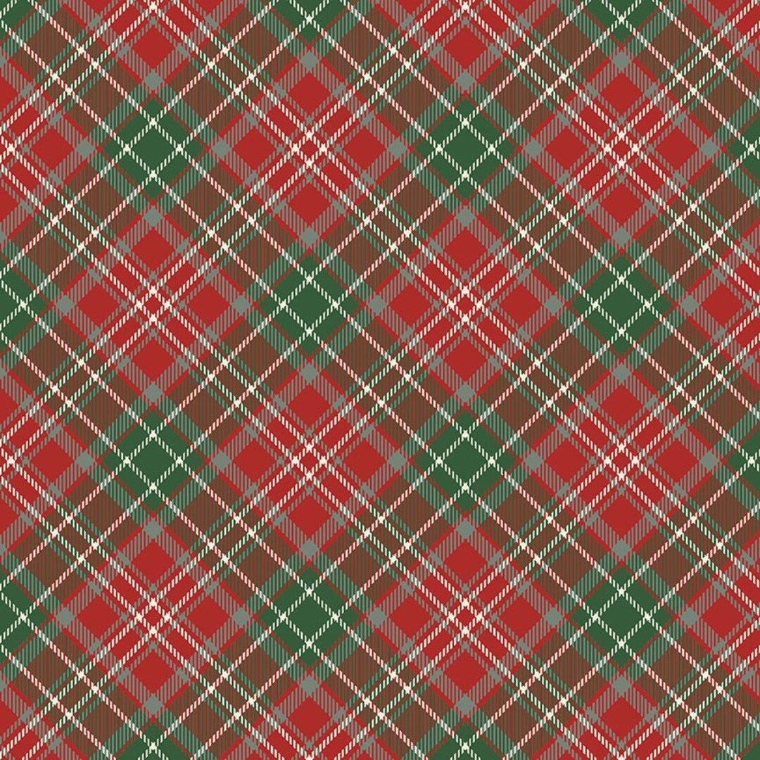 Red and Black and Green Plaid Fabric by the Yard From Timeless ...
