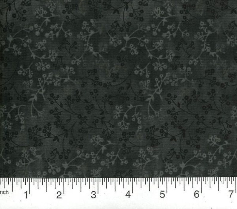 Black Fabric by the Yard, Black Floral Fabric, Black Flower Fabric ...