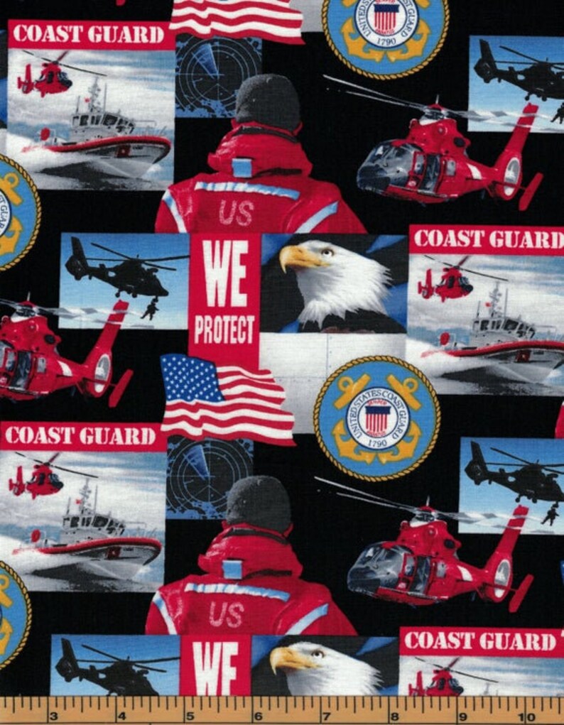 Coast Guard Fabric by the Yard Military Fabric Patriotic - Etsy