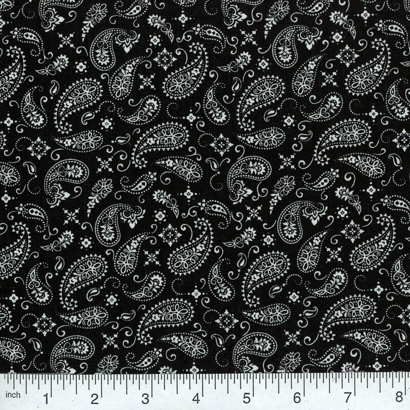 Black Paisley Fabric - Etsy