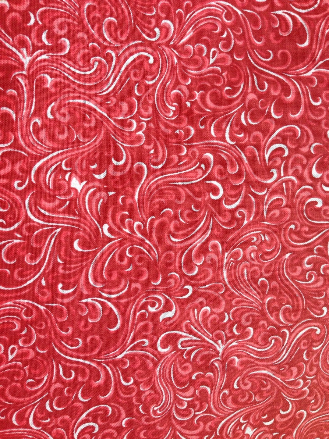 Red Fabric by the Yard, Red Swirl Fabric, Red Blender Fabric, Red ...