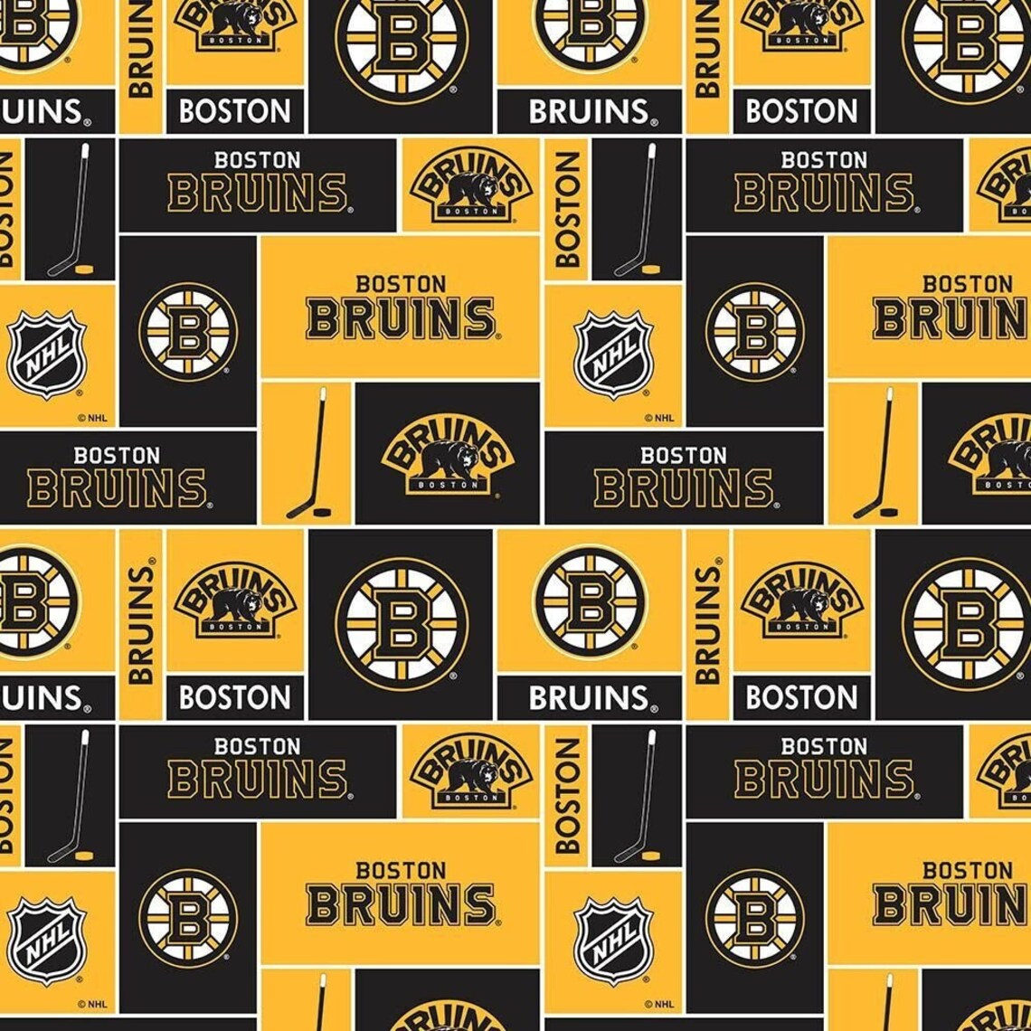 Boston Bruins Fabric by the Yard Cotton Boston Bruins Fabric | Etsy