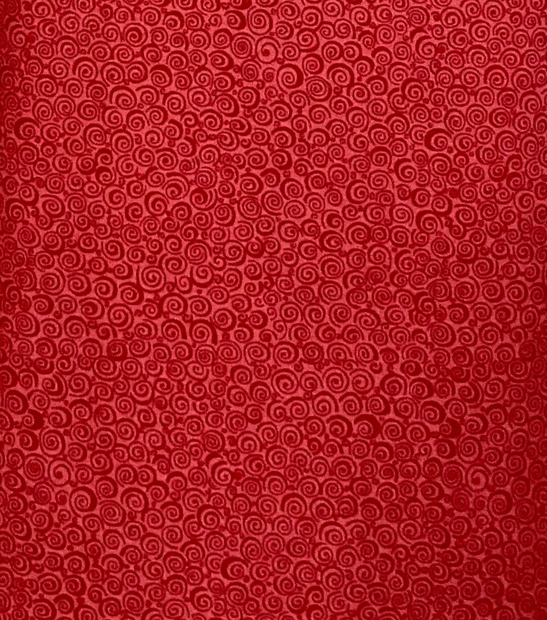 Red Fabric by the Yard, Red Swirl Fabric, Red Cotton Fabric, Red Fabric ...