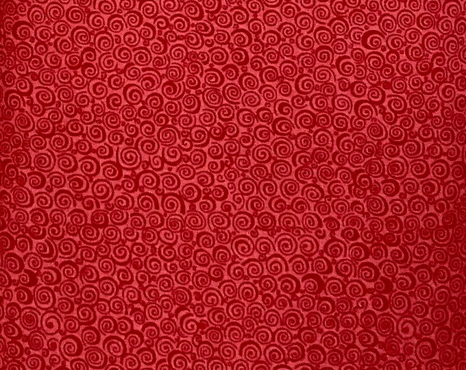 Red Fabric by the Yard Red Swirl Fabric Red Cotton Fabric - Etsy