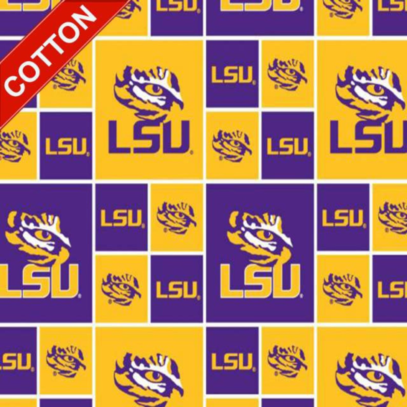 LSU Tigers Fabric by the Yard Cotton LSU Tigers Fabric - Etsy