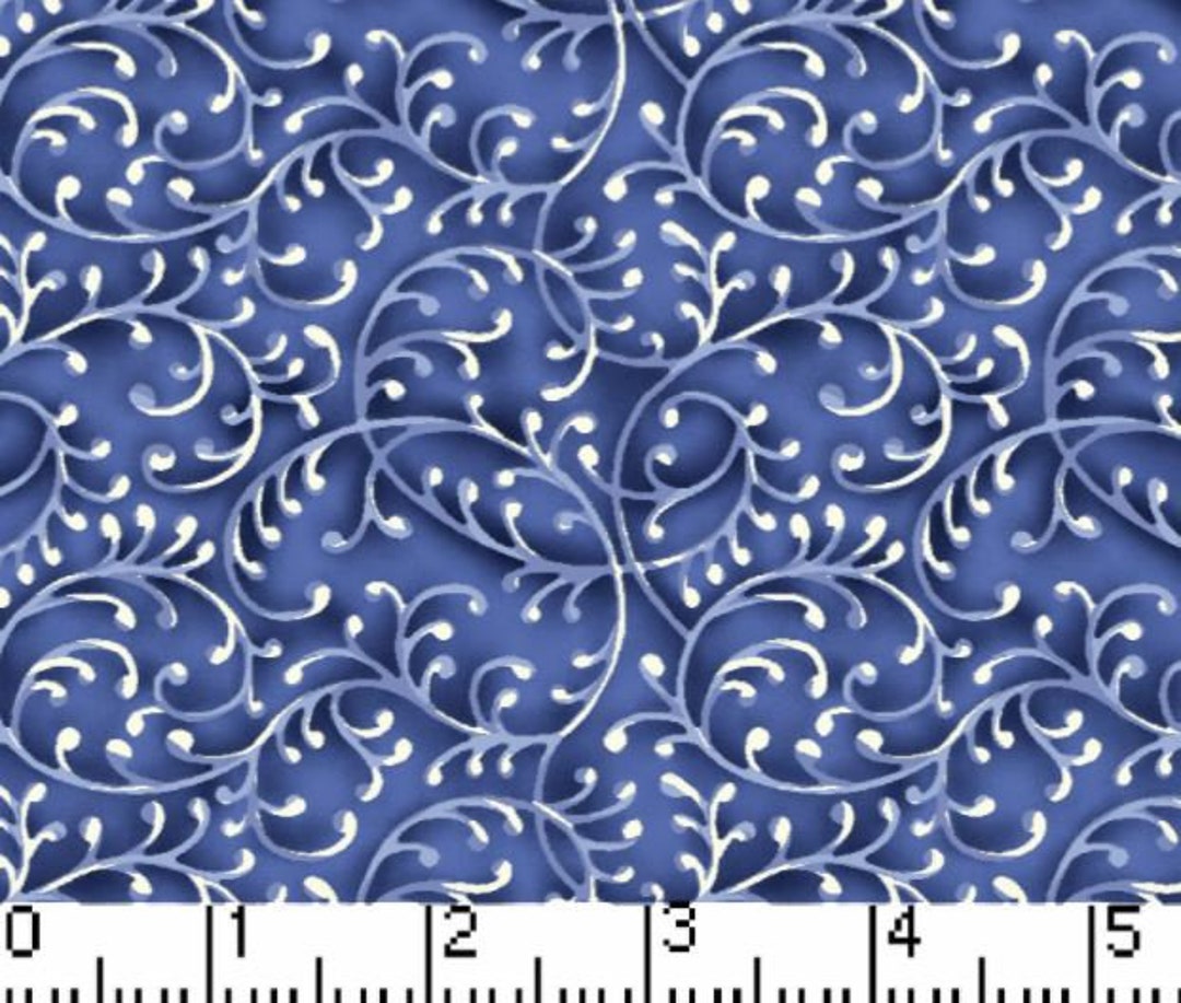 Blue Fabric by the Yard, Blue Swirl Fabric, Blue Cotton, Blue Blender ...