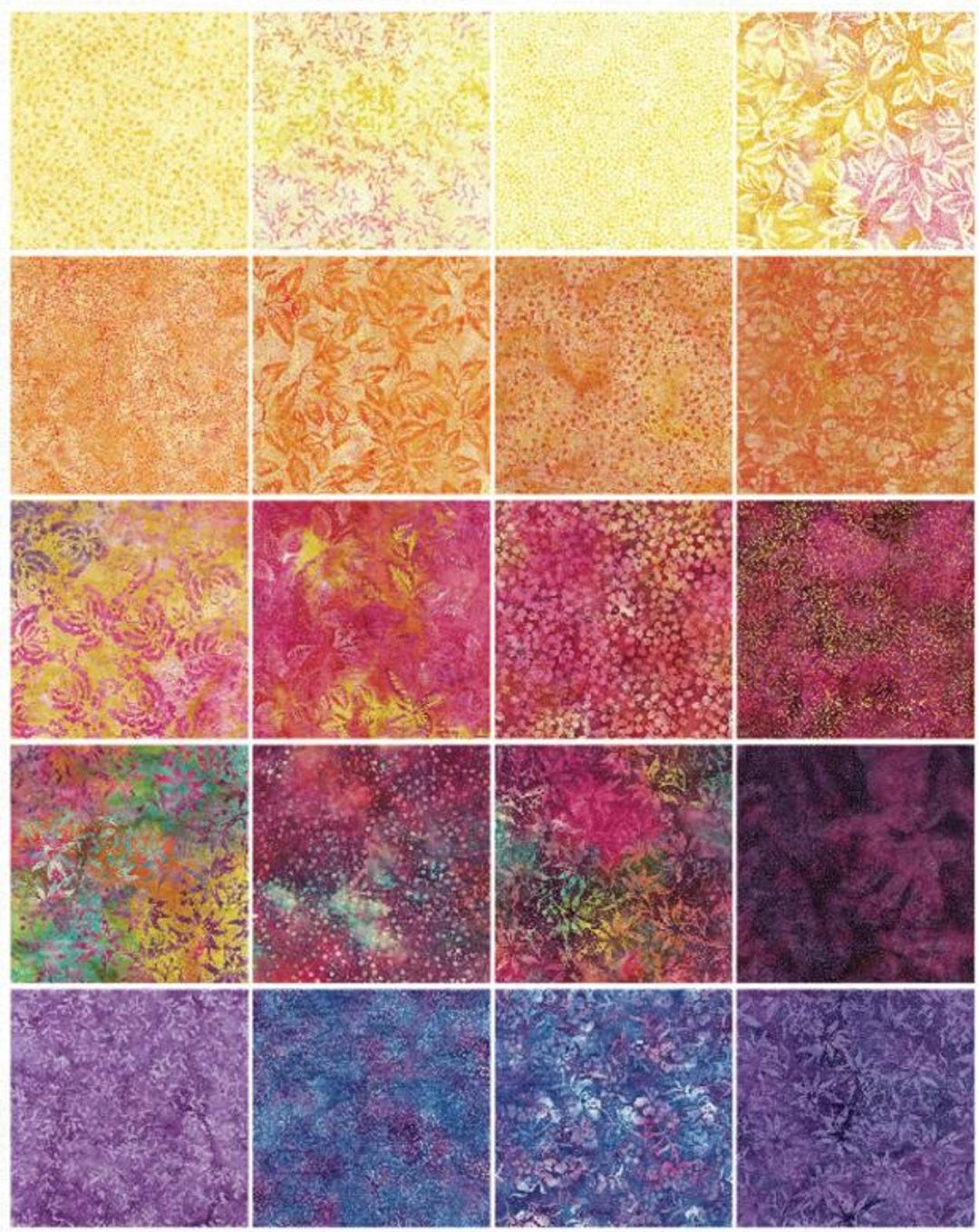 Batik Fabric 2.5 Inch Strips, Island Batik Strips Buds and Blooms ...
