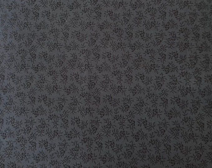 Black Fabric by the Yard, Black Floral Fabric, Black Flower Fabric ...