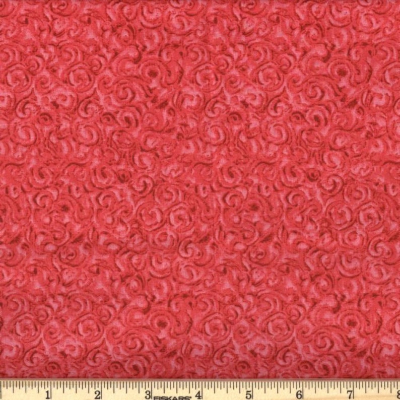 Red Fabric by the Yard Red Swirl Fabric Red Cotton Fabric | Etsy