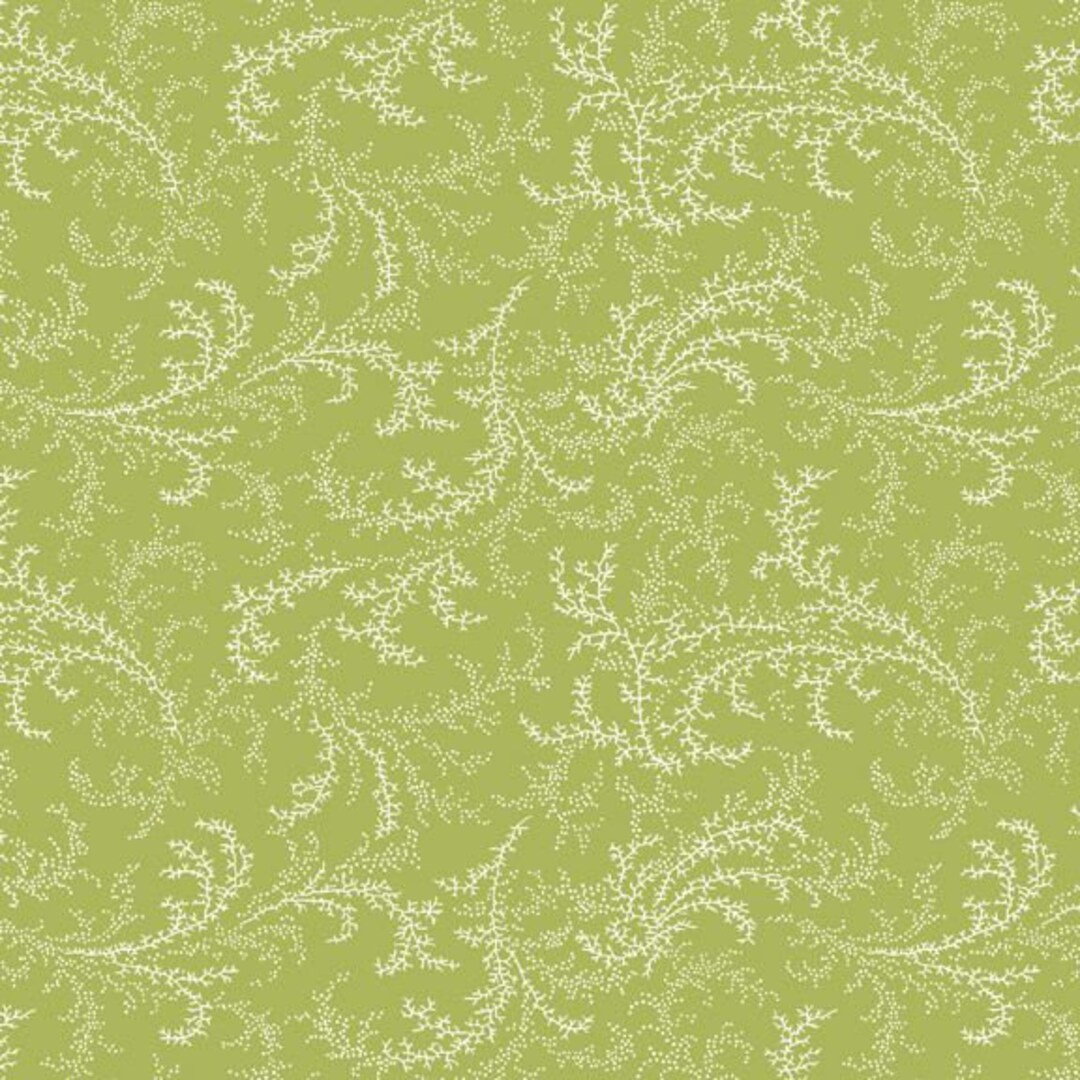 Green Fabric by the Yard by Marcus Fabrics, Green Feathers Fabric ...