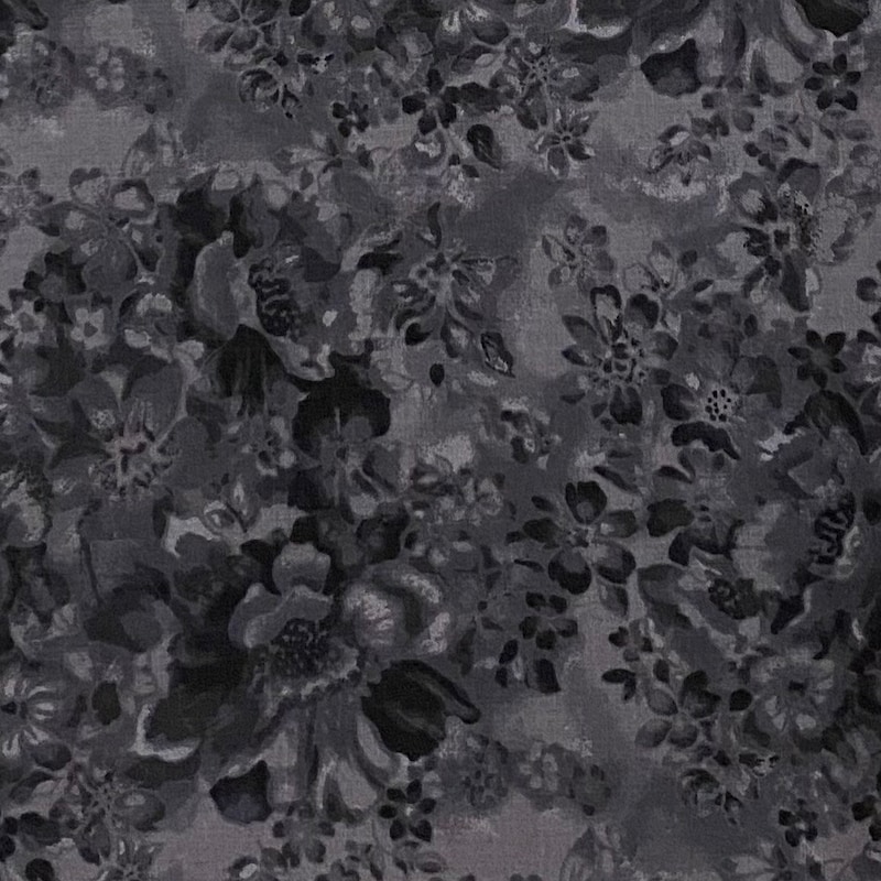 Black Floral Fabric - Etsy