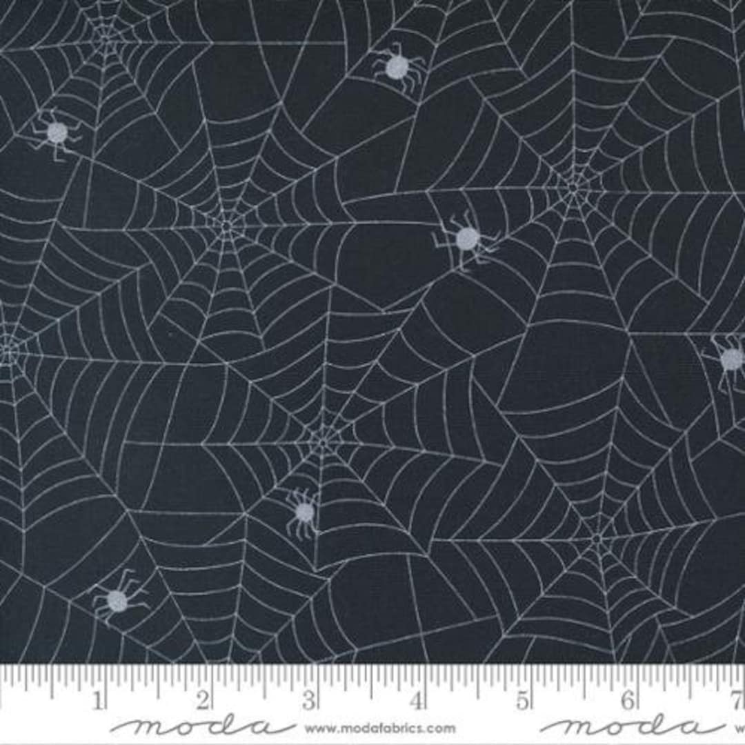 Halloween Fabric by the Yard by Moda Fabrics, Spiderweb Fabric, Spider ...