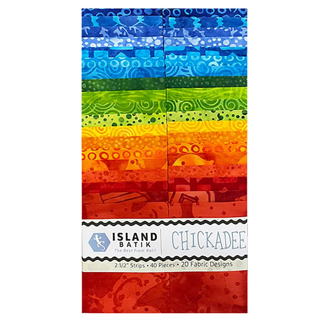Batik Fabric 2.5 Inch Strips, Island Batik Strips Chickadee, Batik ...