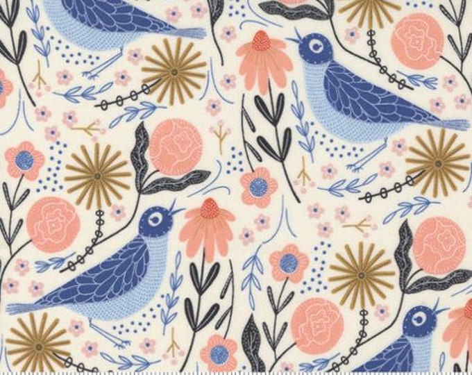 Bird Fabric by the Yard by Moda Birdsong Fabric Line, Cream Fabric ...