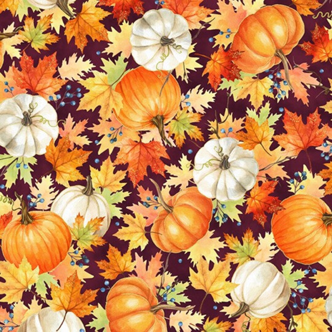 Fall for Autumn Fabric by the Yard by Hoffman Fabrics, Mulberry Fabric ...