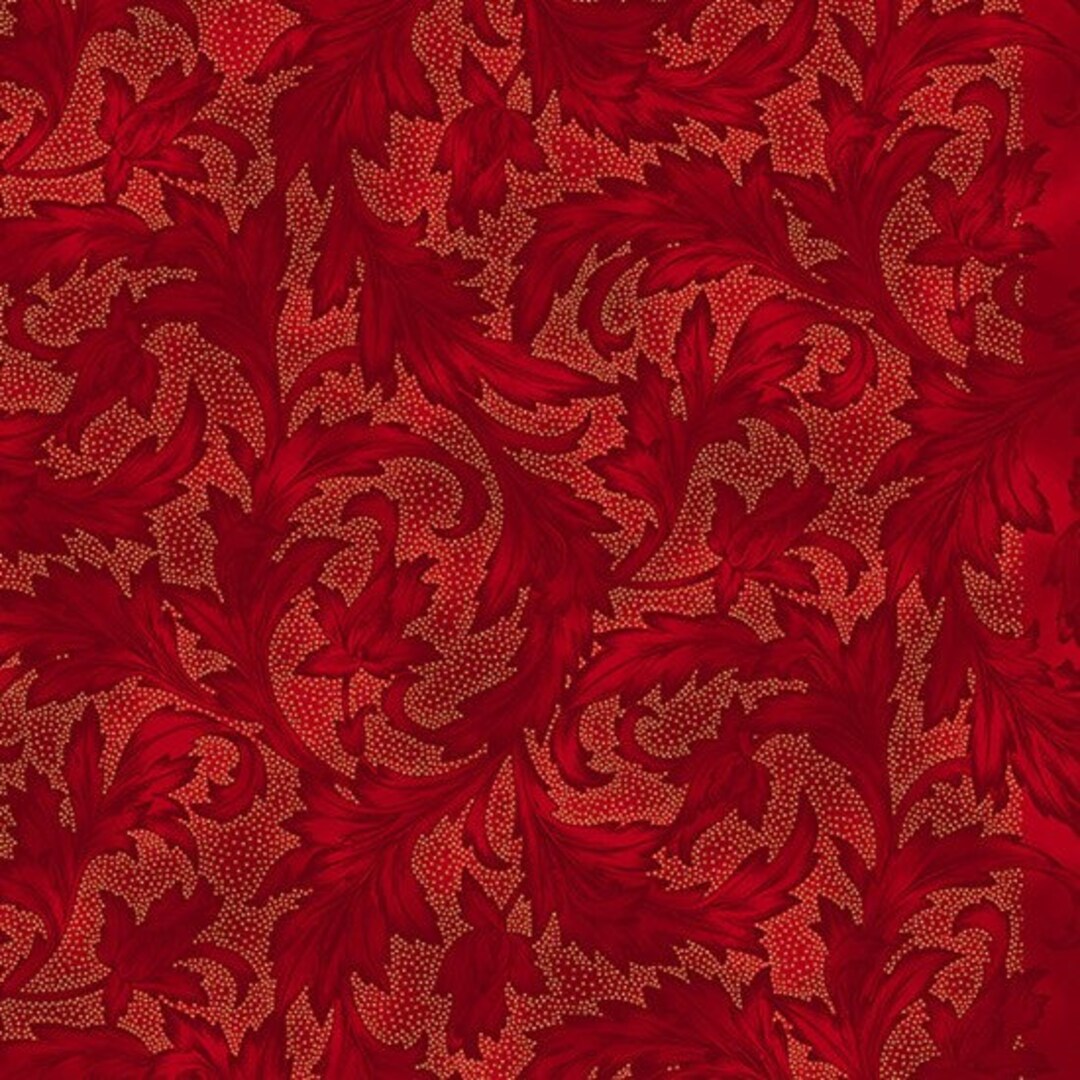 Scarlet Fabric by the Yard by Hoffman Fabrics Holiday Wishes, Christmas ...