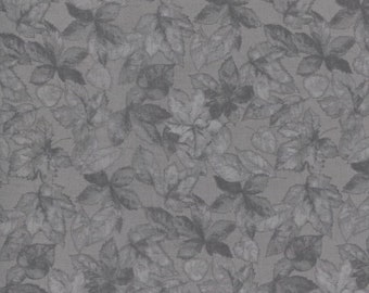 Dainty Leaves Silver Gray Cotton Fabric by the Yard, 1 Yard Precuts - Etsy