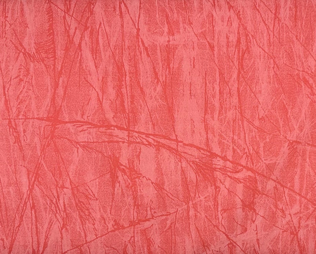 Coral Cracked Ice Fabric by the Yard, Coral Cotton Fabric, Salmon ...
