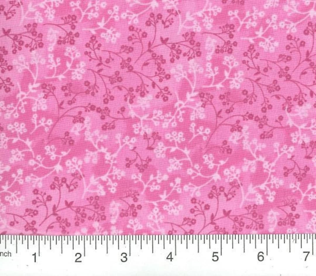Pink Fabric by the Yard, Pink Floral Fabric, Pink Flower Fabric, Pink ...