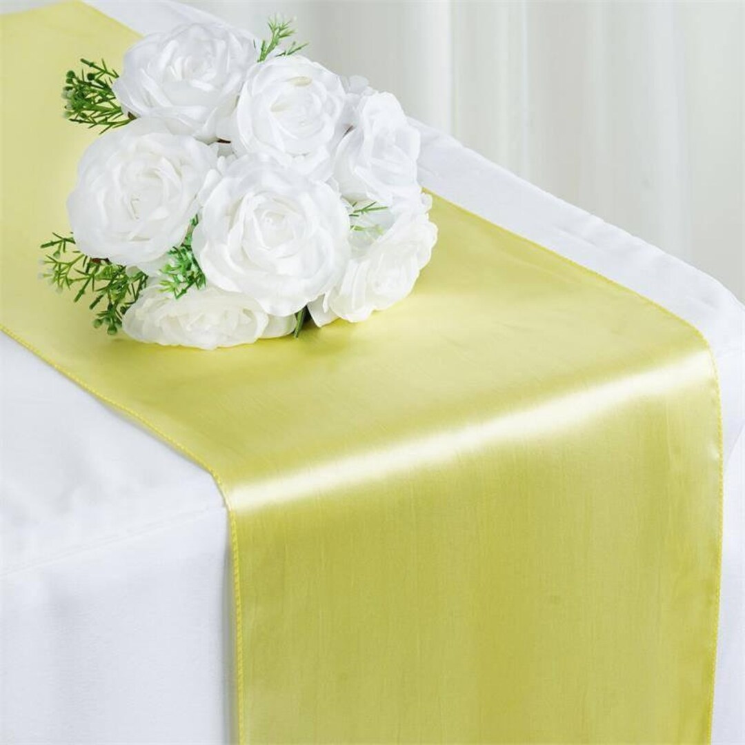 Yellow Satin Table Runner, Wedding Table Runner 12X108, Wedding Decor ...